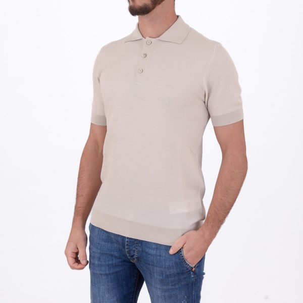 Micro patterned polo shirt Paolo Pecora Milan Beige Paolo Pecora Milano ...