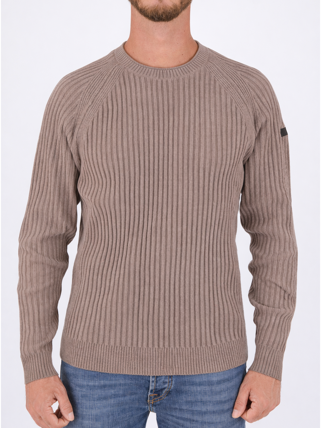 RRD Men's Velvet Rave Round Knit in English Rib Beige RRD ...